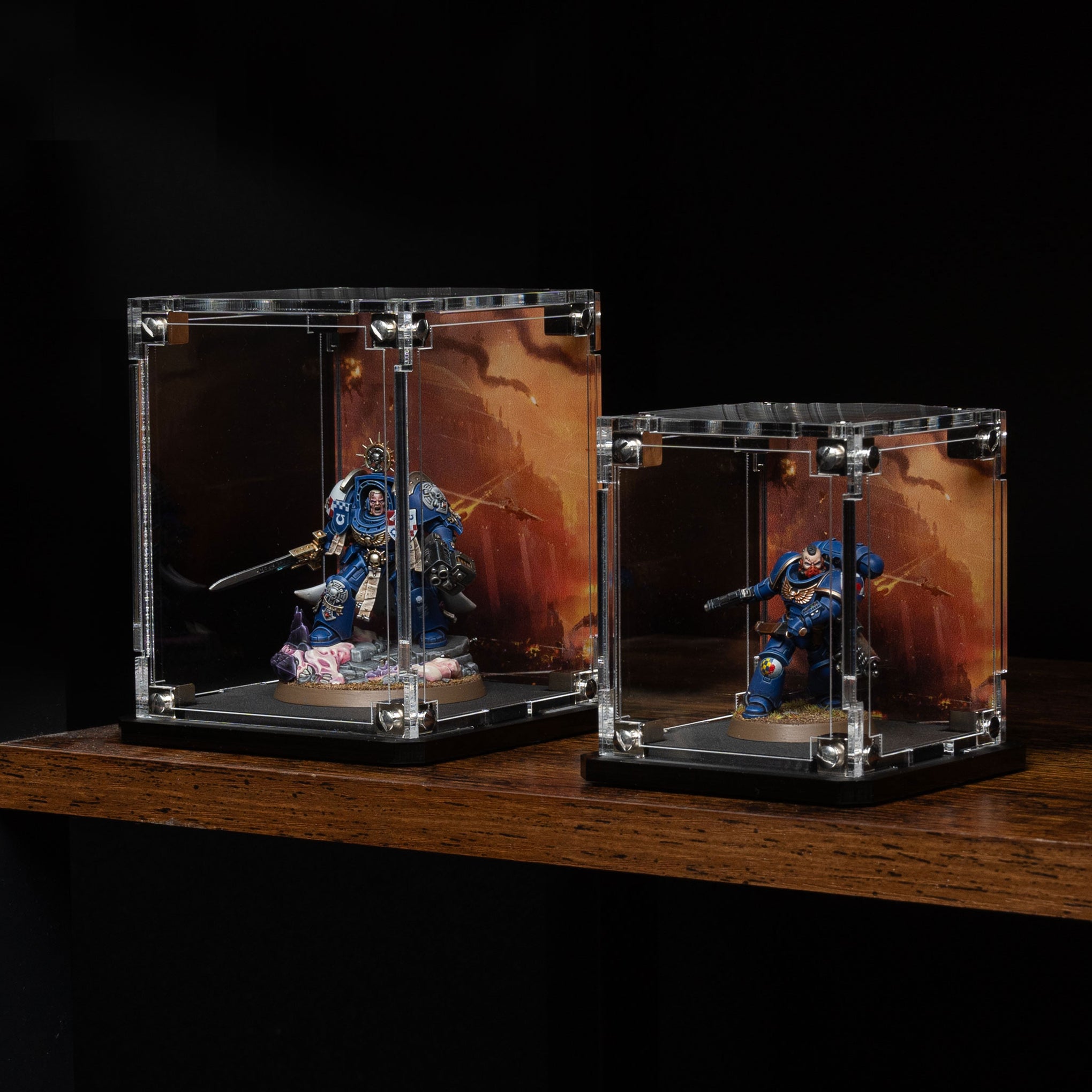 Display Case for Warhammer Miniature with Endless War Background ...
