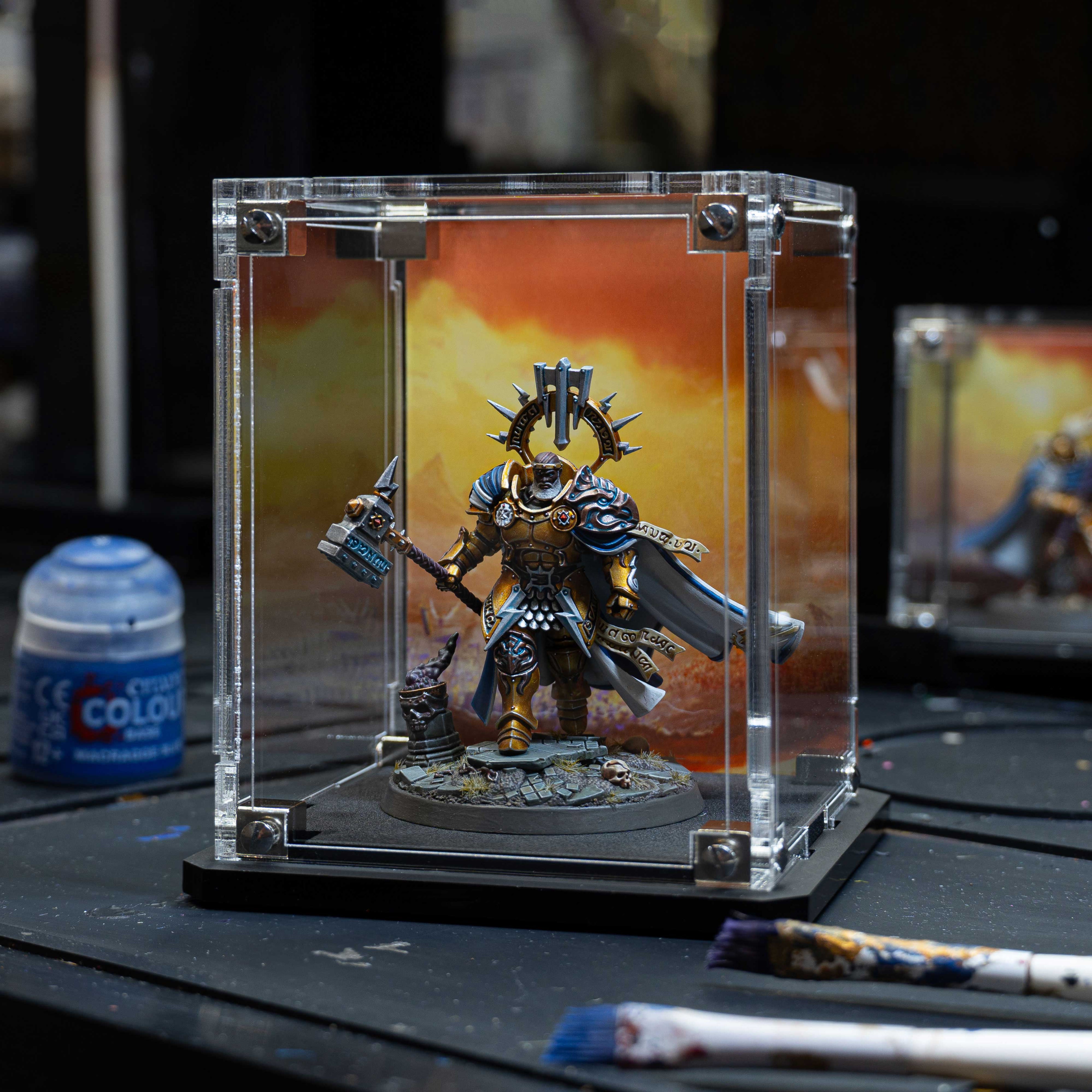 Display Case for Warhammer Miniature with Eternal Conflict Background ...