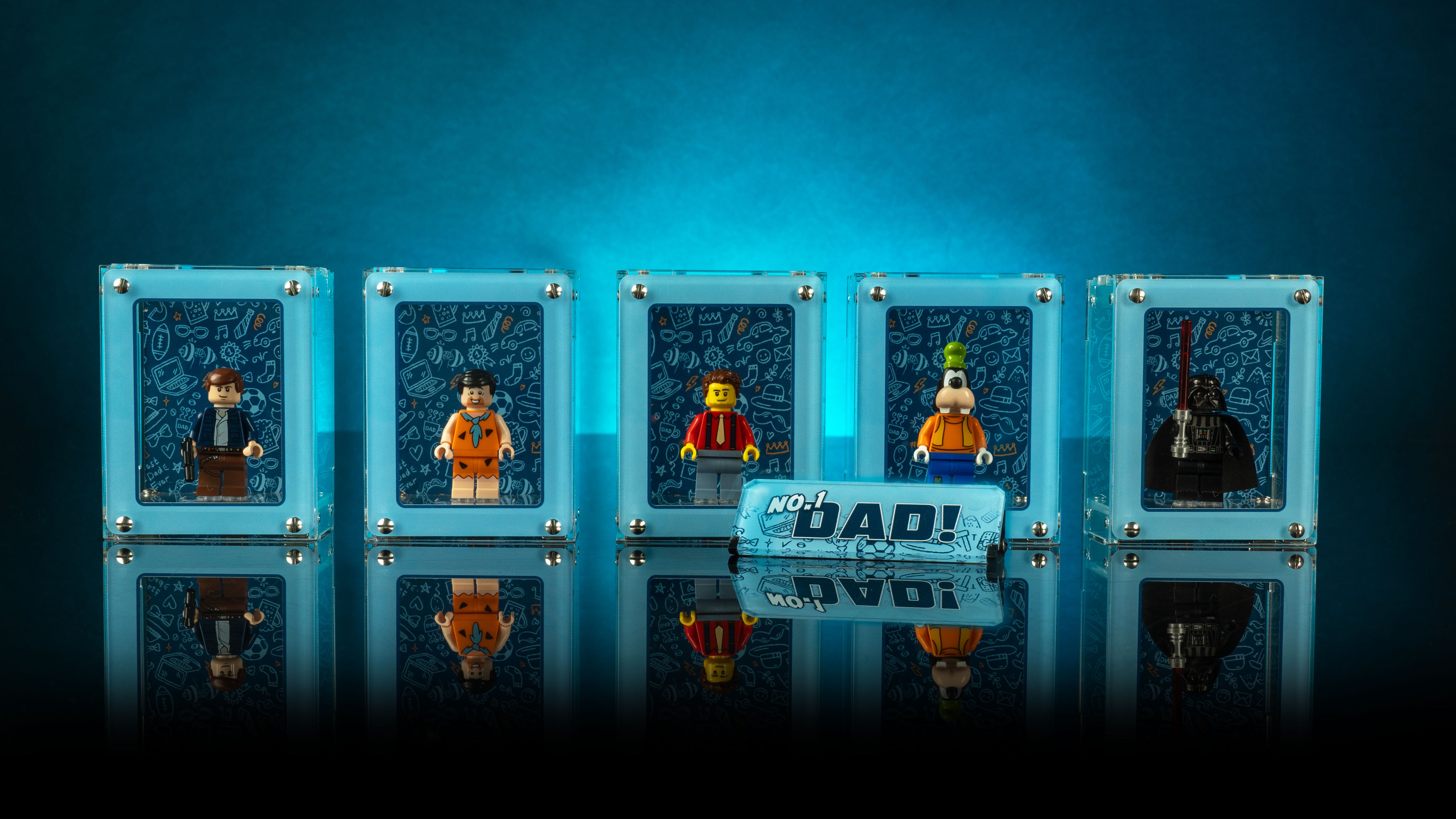 Father's Day Display Case for LEGO Minifigure with Plaque — Wicked Brick