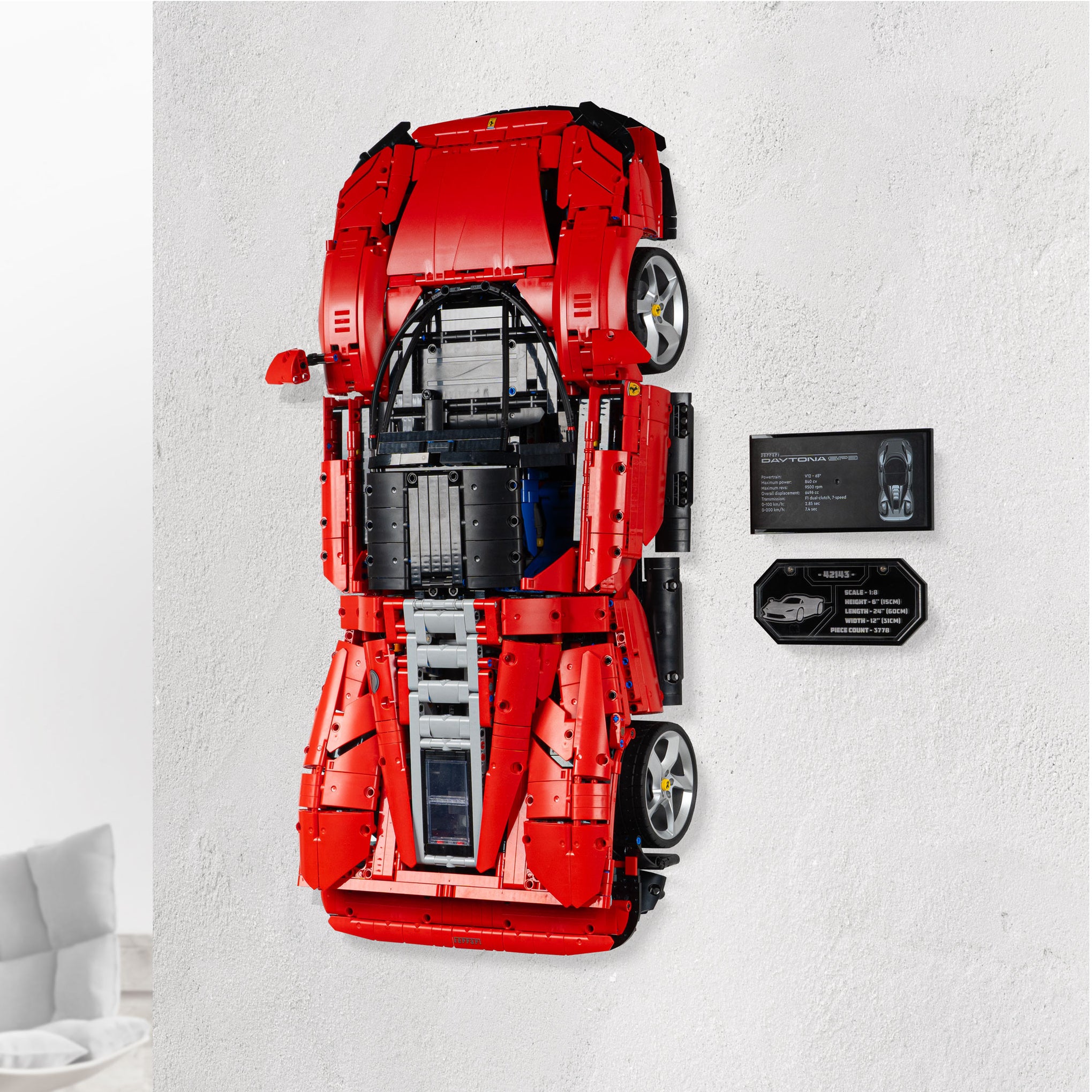 Wall Mounted Display Stand for LEGO Technic Ferrari Daytona SP3 42143 ...