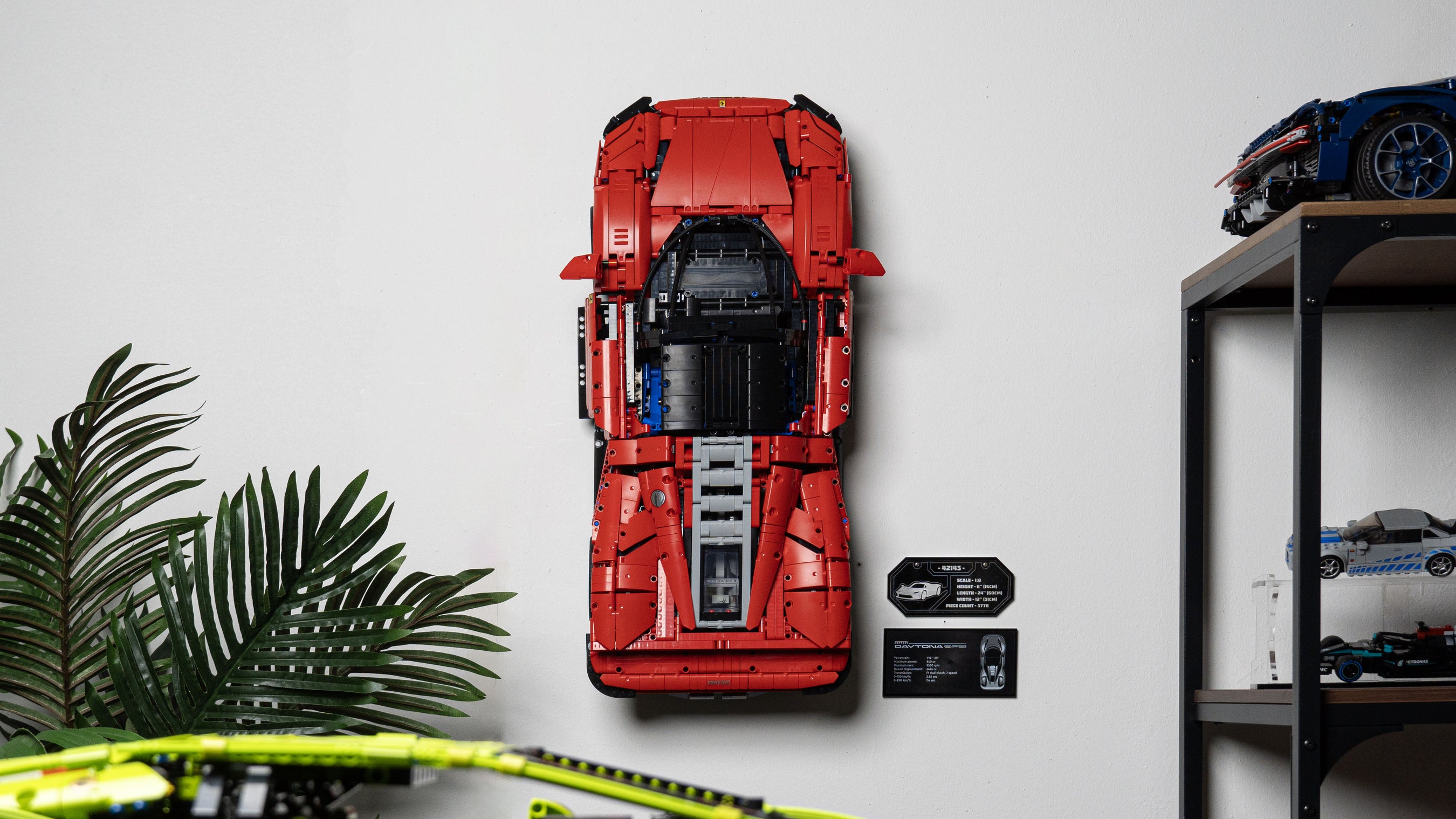 Wall Mounted Display Stand for LEGO Technic Ferrari Daytona SP3 42143 ...