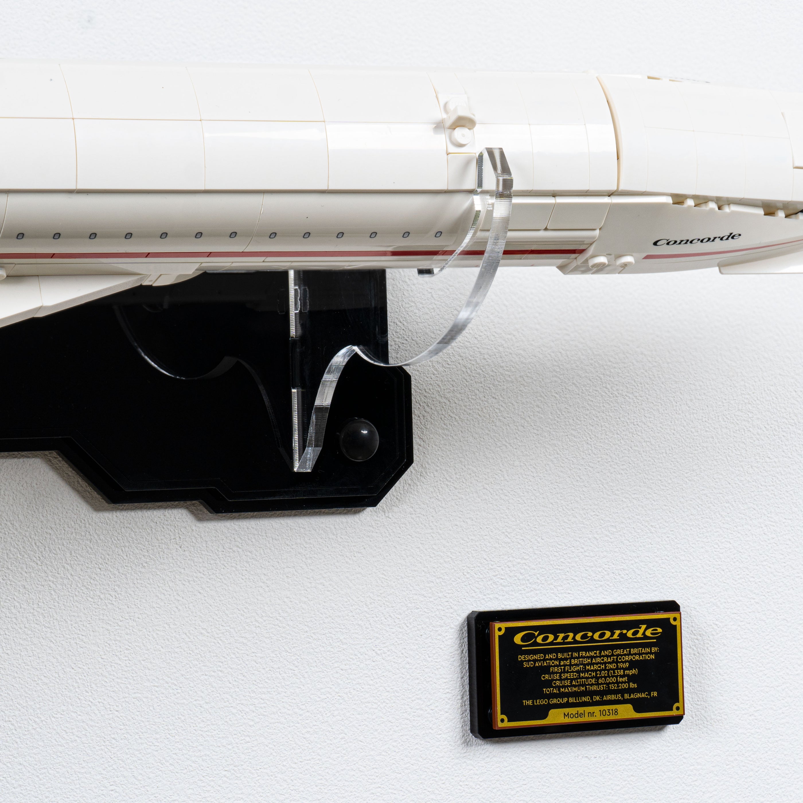 Wall mounted Display Stand for LEGO® Icons: Concorde (10318) — Wicked Brick