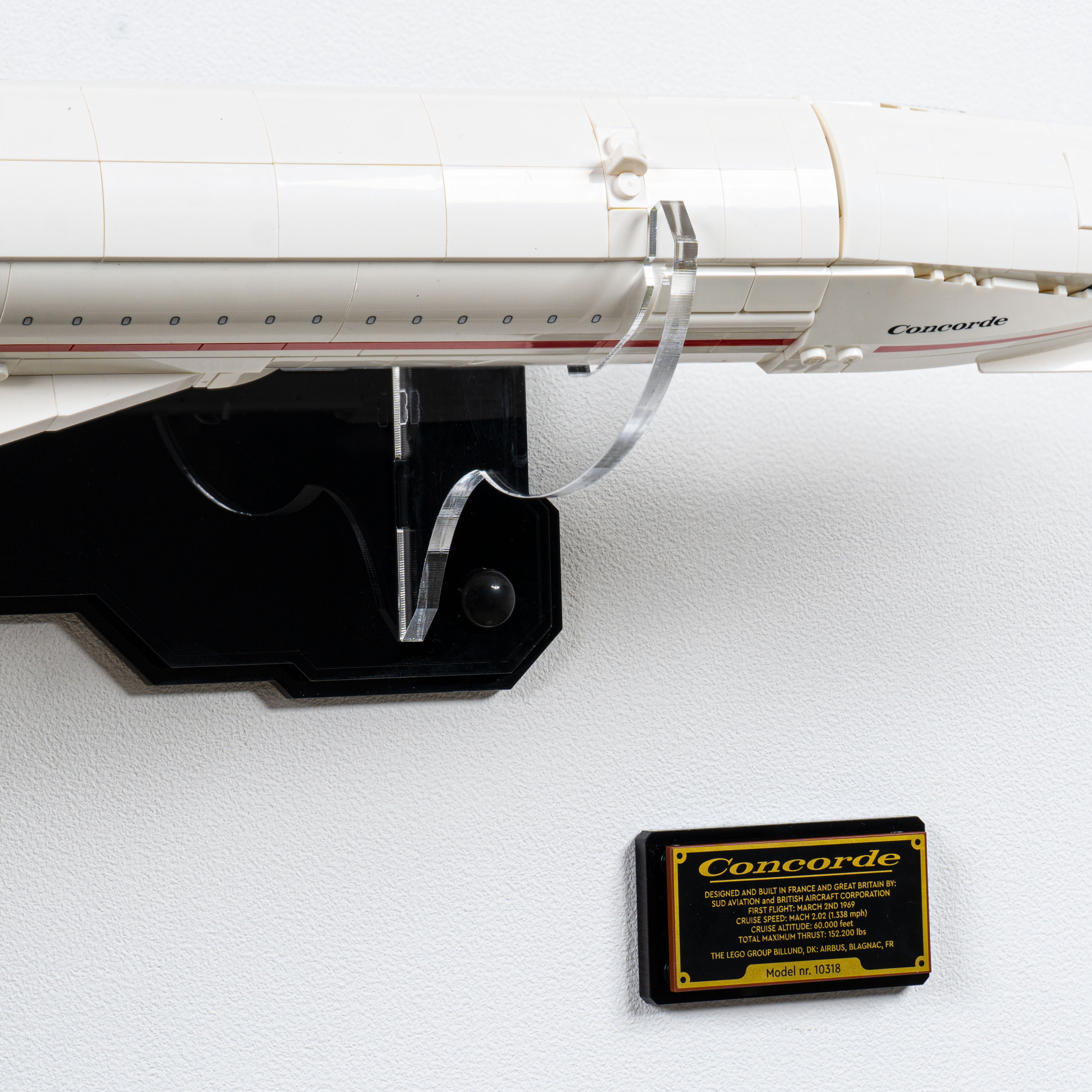 Wall mounted Display Stand for LEGO® Icons: Concorde (10318) — Wicked Brick
