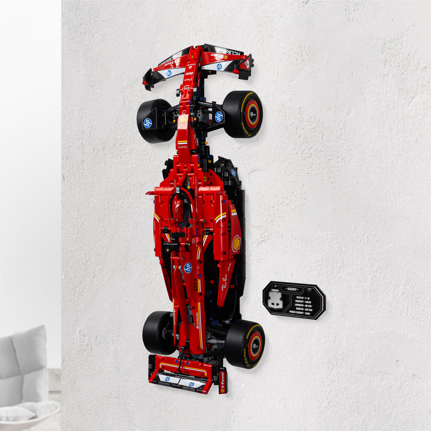Wall Mounted Display Stand for LEGO Technic Ferrari SF-24 F1 Car 42207 ...
