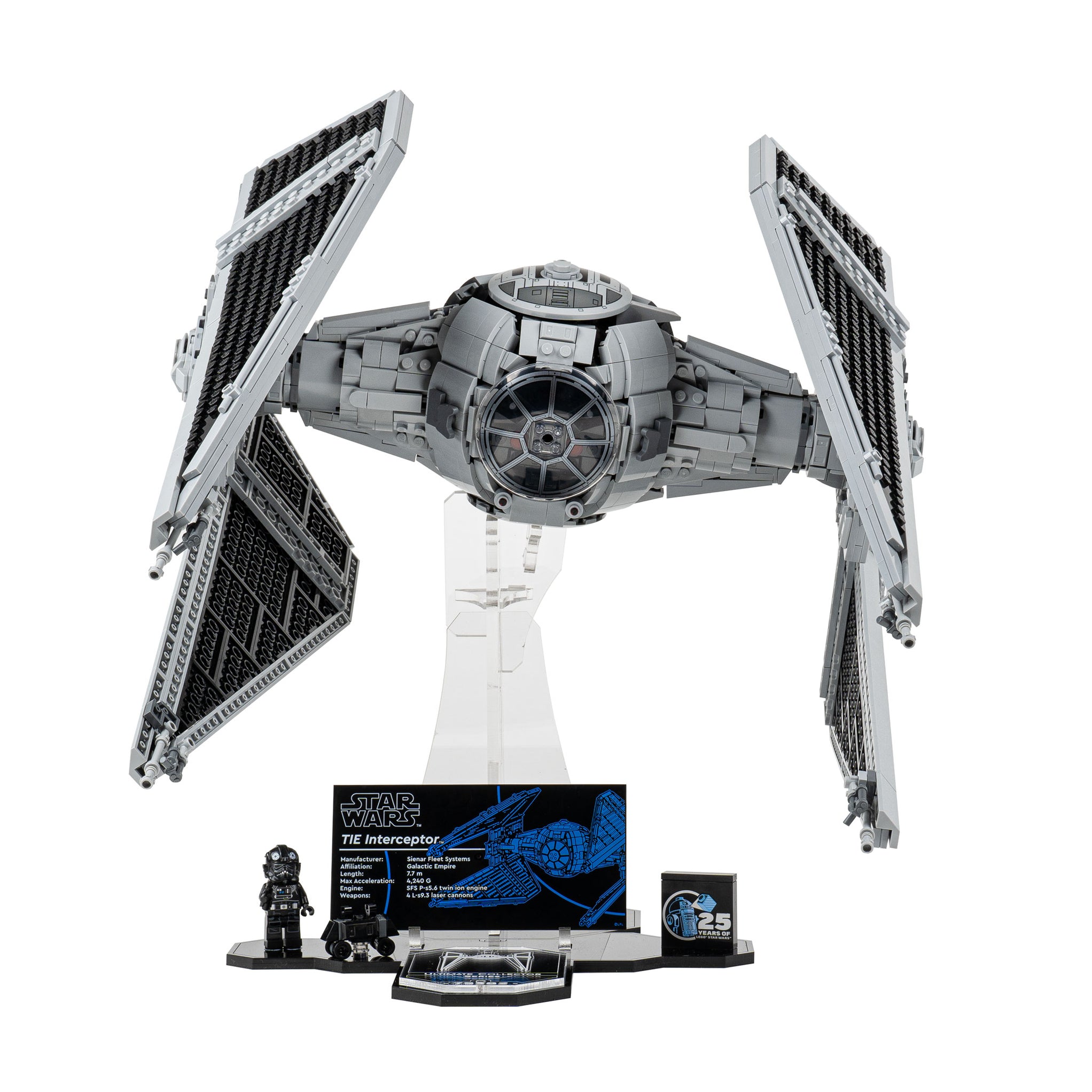 Display Stand for LEGO® Star Wars TIE Interceptor™ (75382) — Wicked Brick