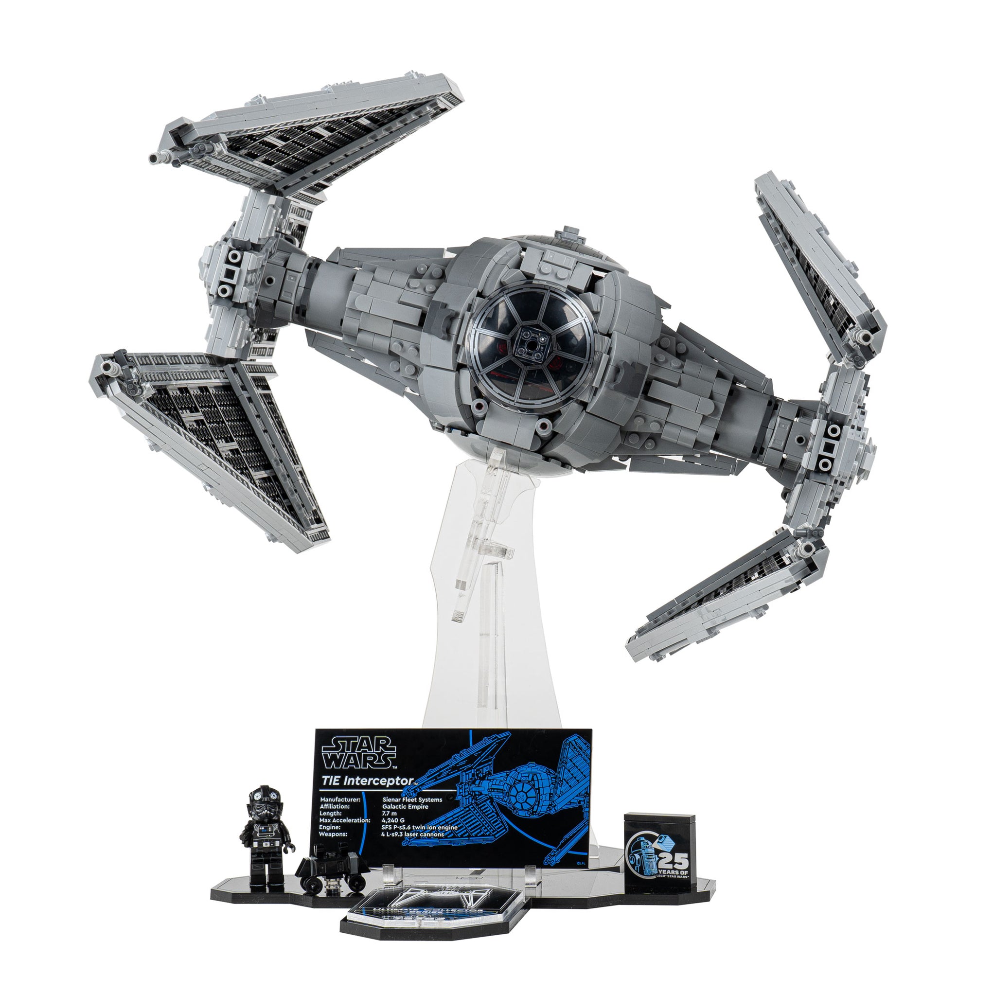 Display Stand for LEGO® Star Wars TIE Interceptor™ (75382) — Wicked Brick