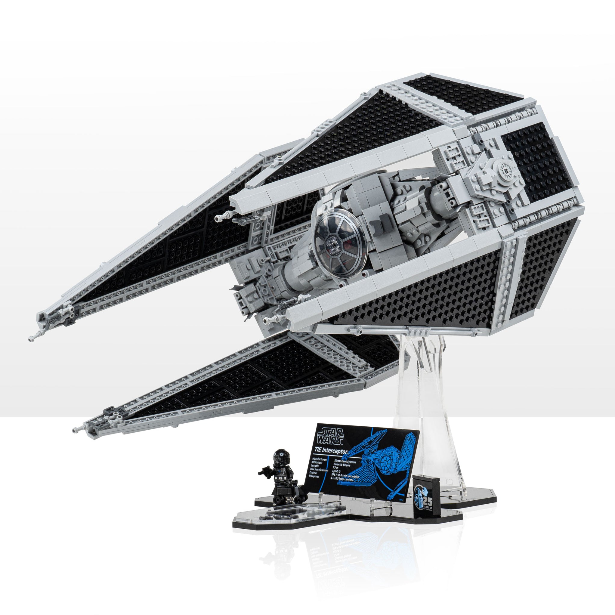Display Stand for LEGO® Star Wars TIE Interceptor™ (75382) — Wicked Brick