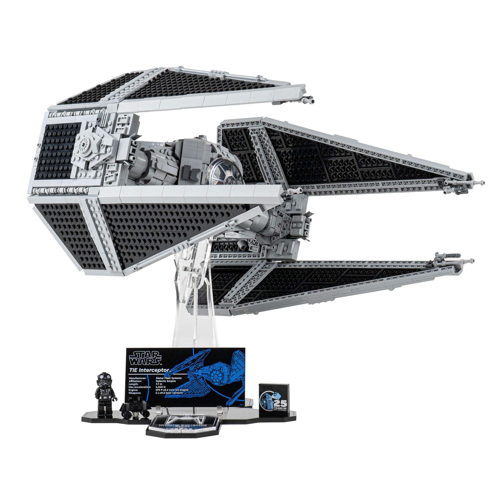 Display Stand for LEGO® Star Wars TIE Interceptor™ (75382) — Wicked Brick
