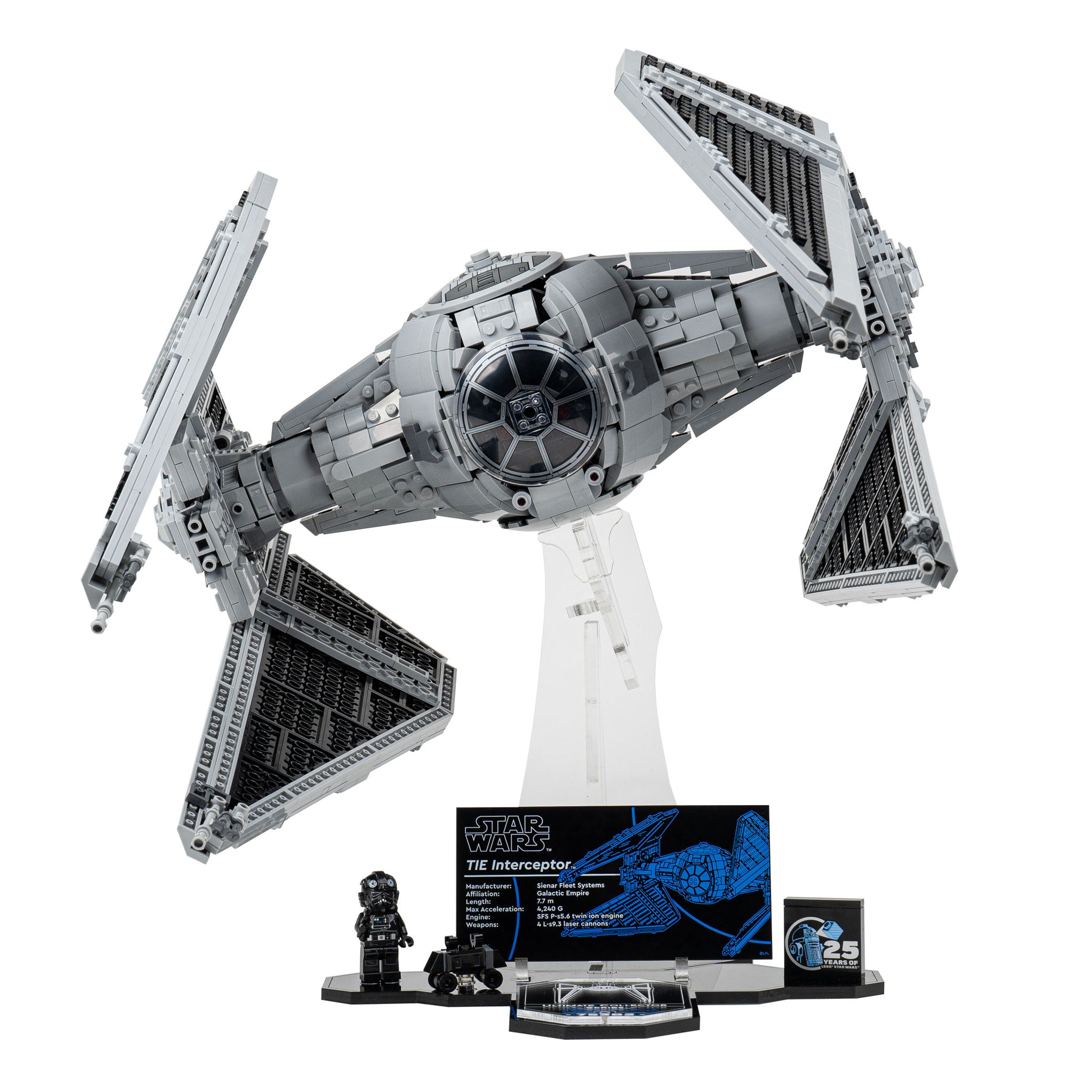 Display Stand for LEGO® Star Wars TIE Interceptor™ (75382) — Wicked Brick