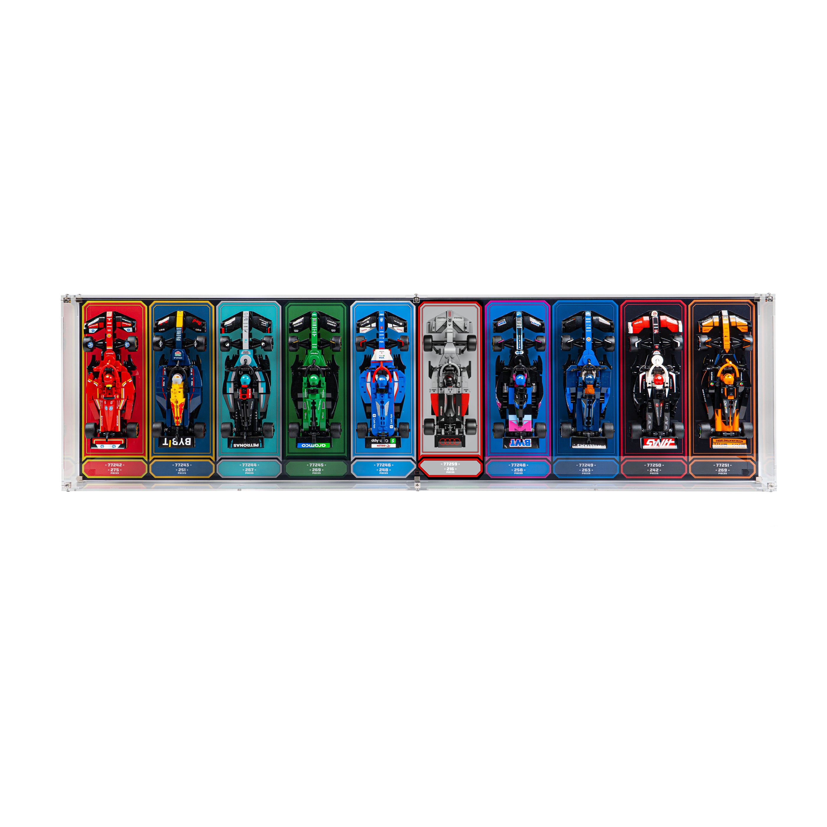 Display Case for 10 x LEGO Speed Champions Formula 1 Range — Wicked Brick