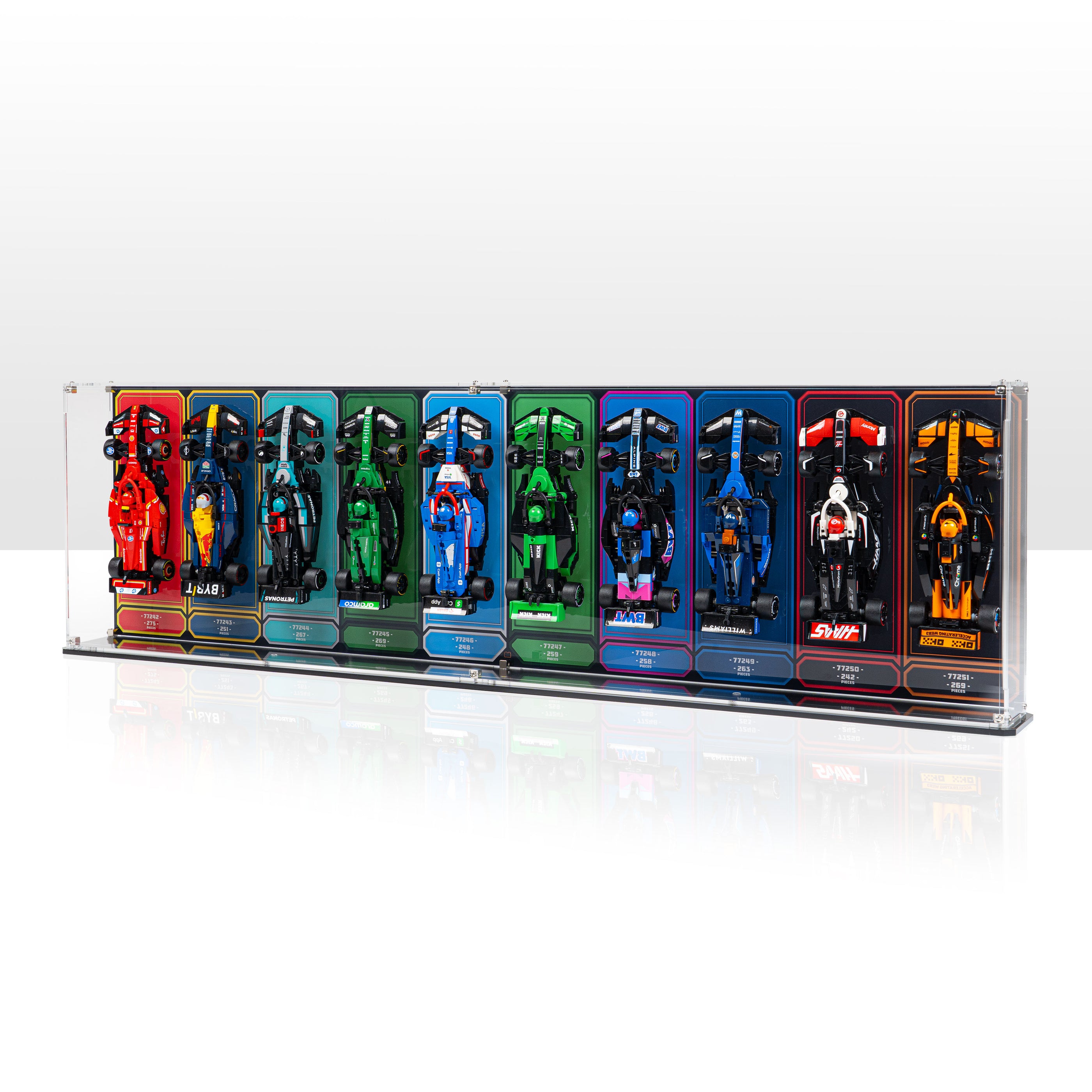 Wall Mountable Display Case for 10 x LEGO® Speed Champions: Formula 1 ...