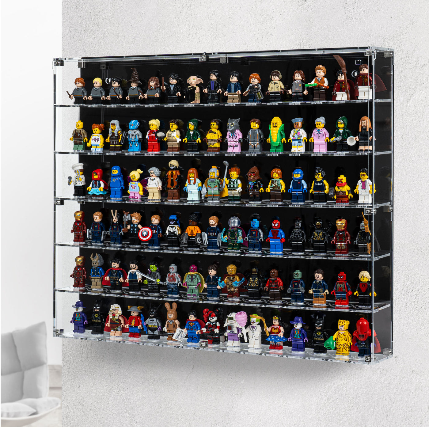 Wall Mounted Tiered Display Cases for LEGO® Minifigures — Wicked Brick