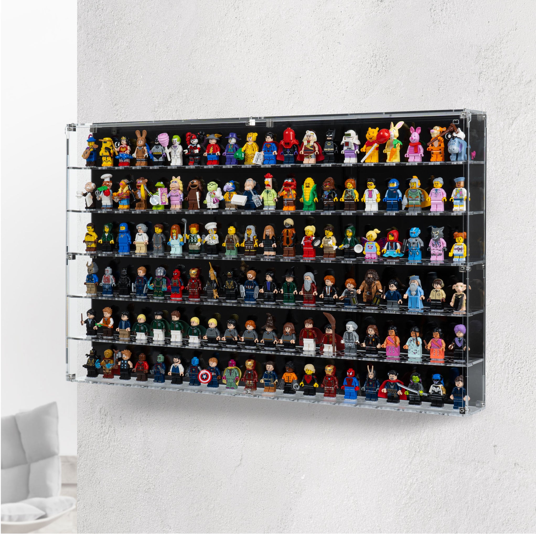 Wall Mounted Tiered Display Cases for LEGO® Minifigures — Wicked Brick