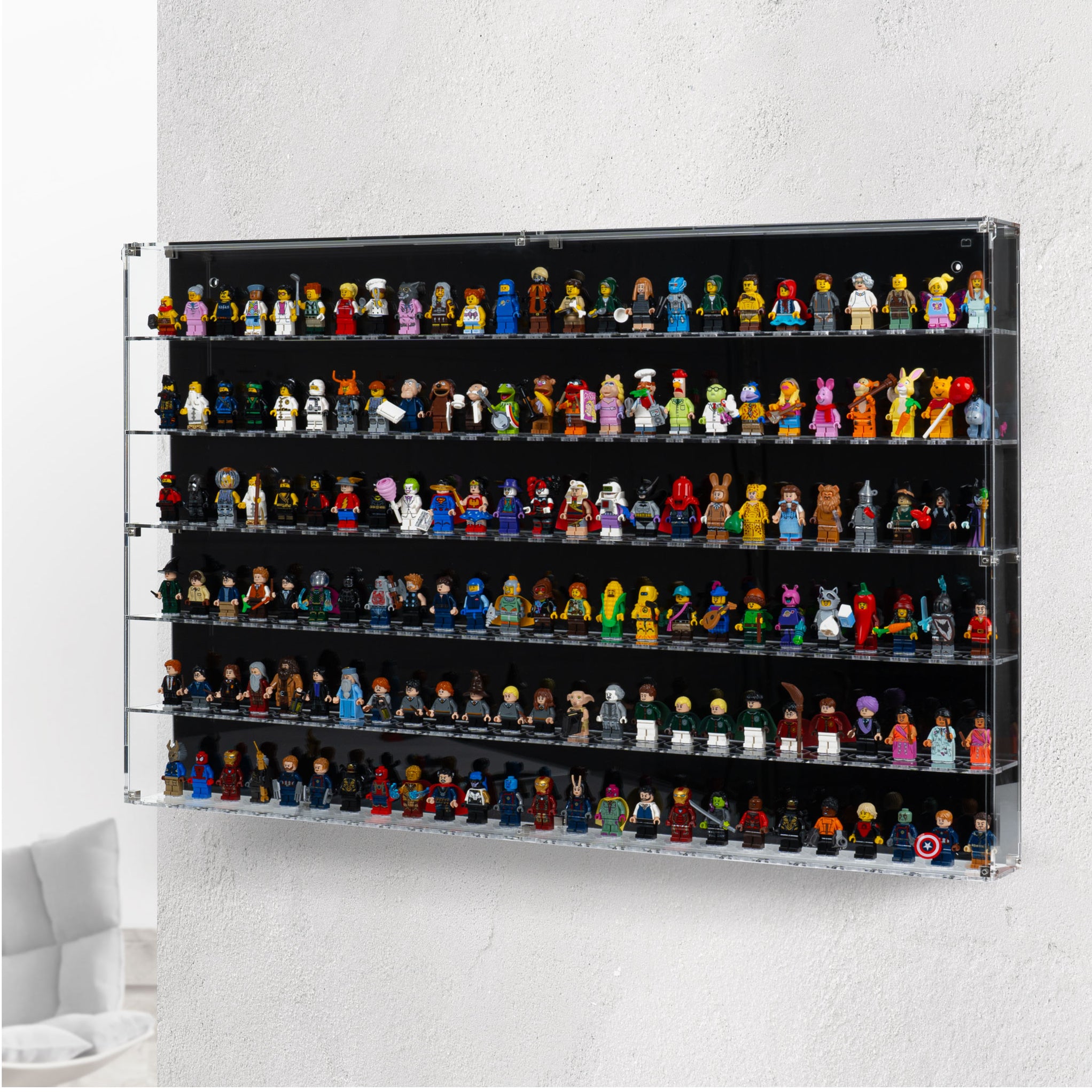 Wall Mounted Tiered Display Cases for LEGO® Minifigures — Wicked Brick