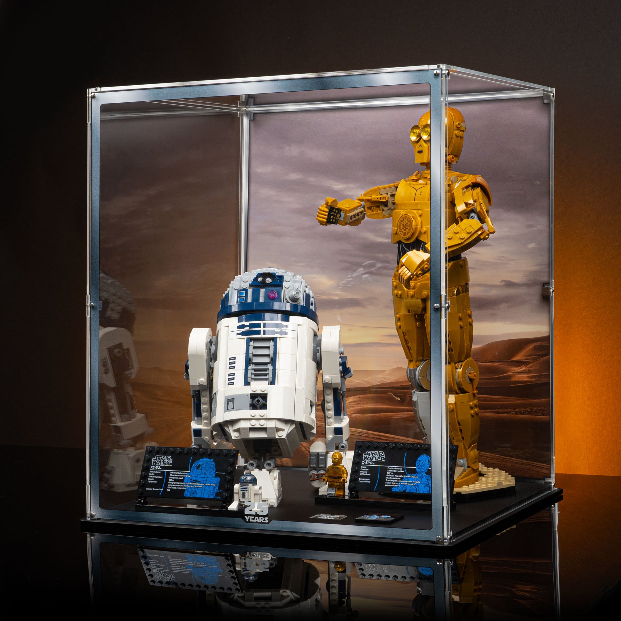 Display Case for LEGO Star Wars C-3PO and R2-D2 75398, 75379 — Wicked Brick