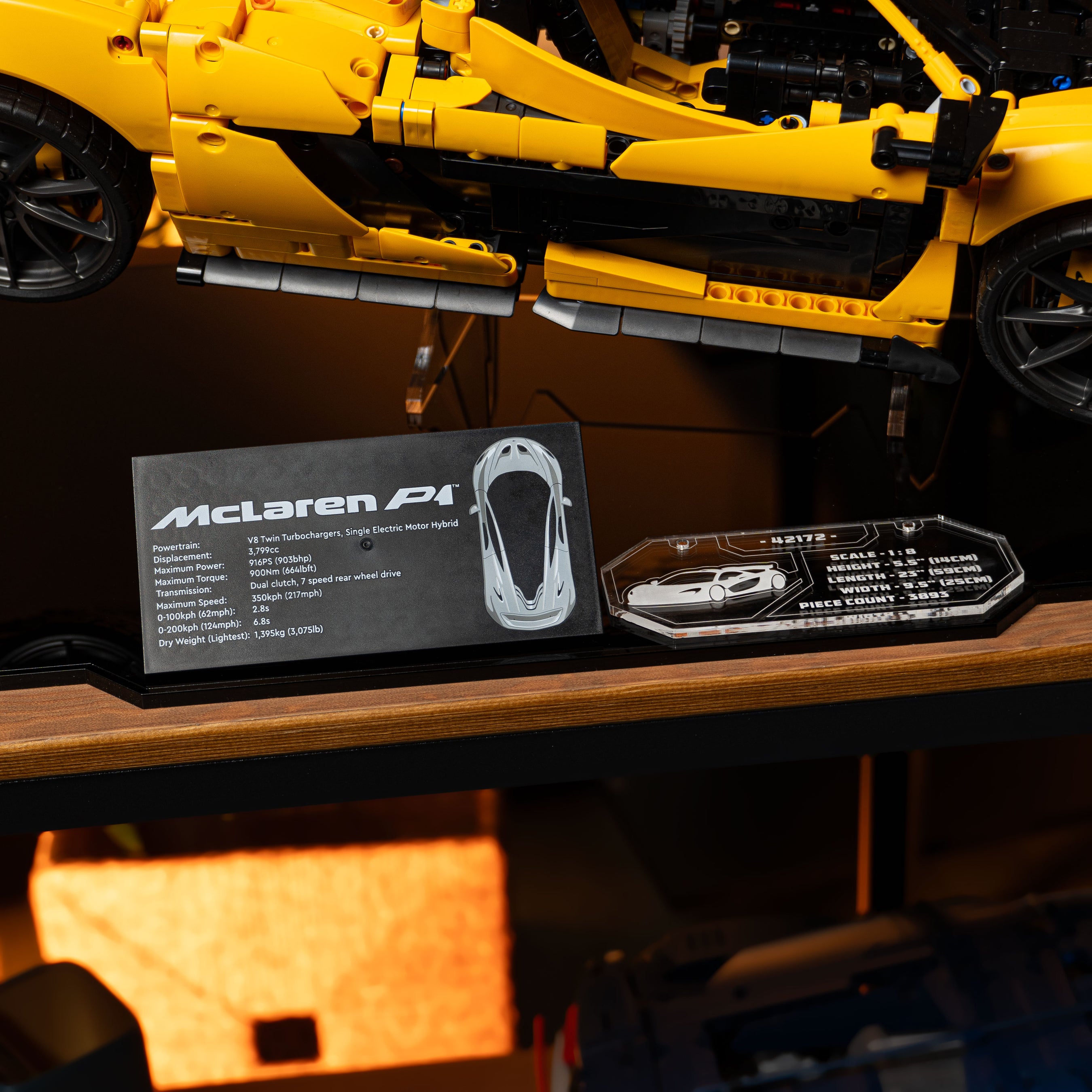 Display Stand with Plaque for LEGO Technic McLaren P1 42172 — Wicked Brick