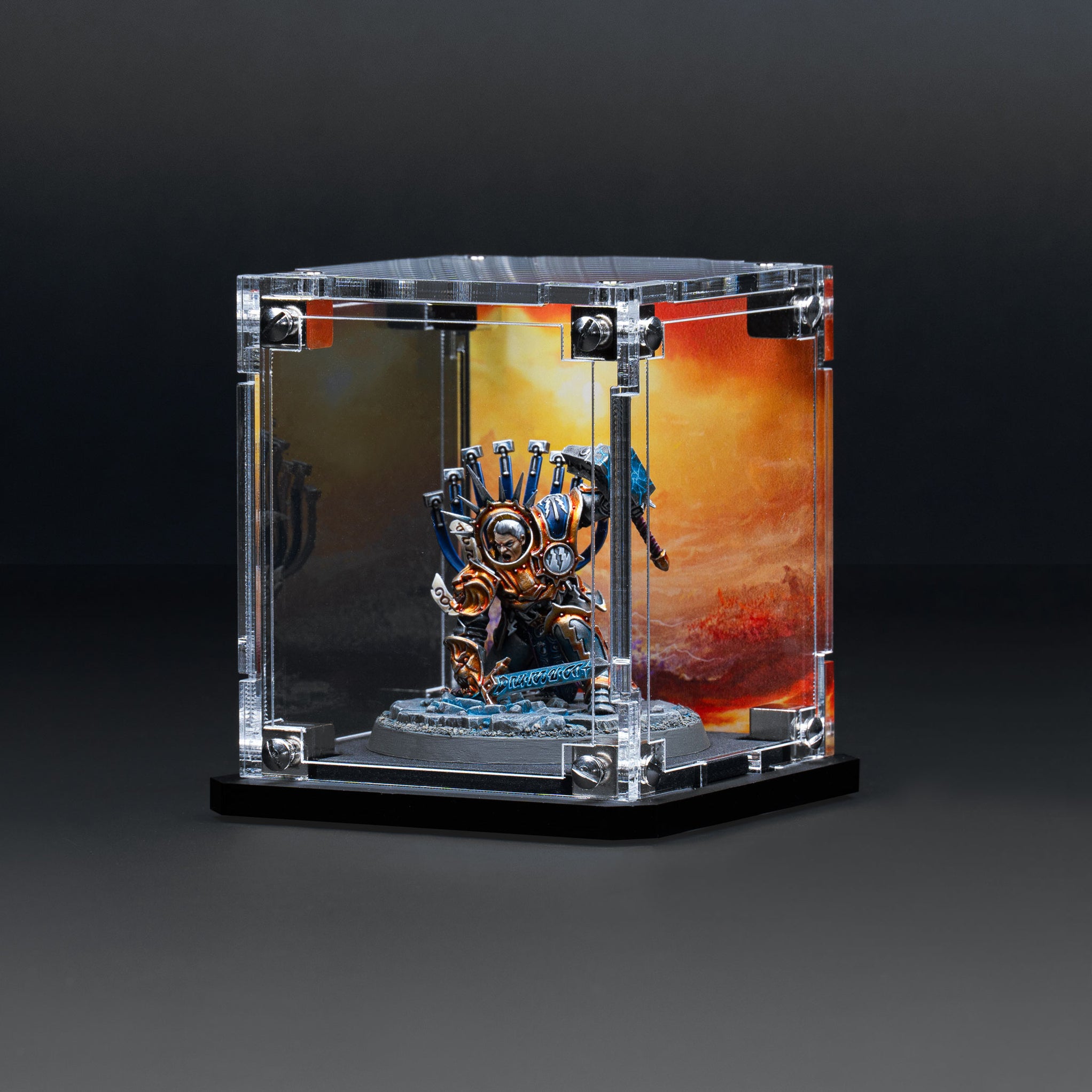 Display Case for Warhammer Miniature with Eternal Conflict Background ...
