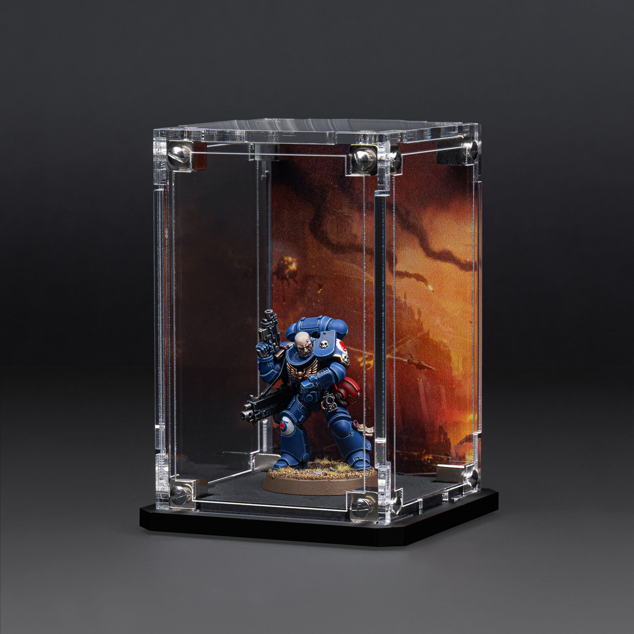 Display Case for Warhammer® Miniature with Endless War Background ...