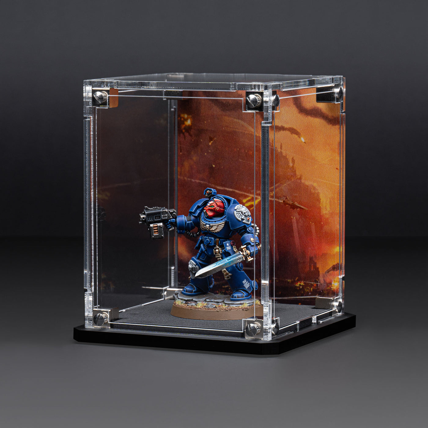 Display Case for Warhammer® Miniature with Endless War Background ...