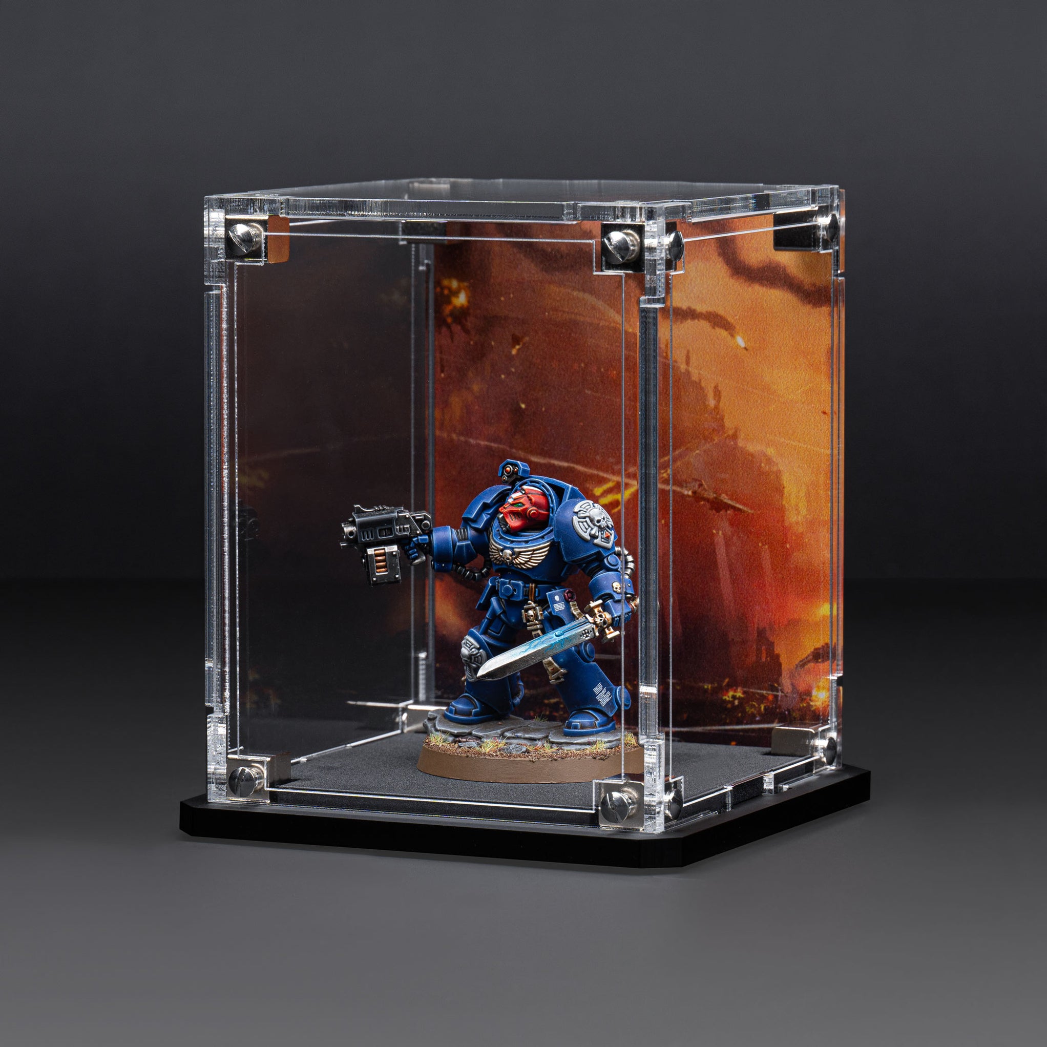Display Case for Warhammer® Miniature with Endless War Background ...