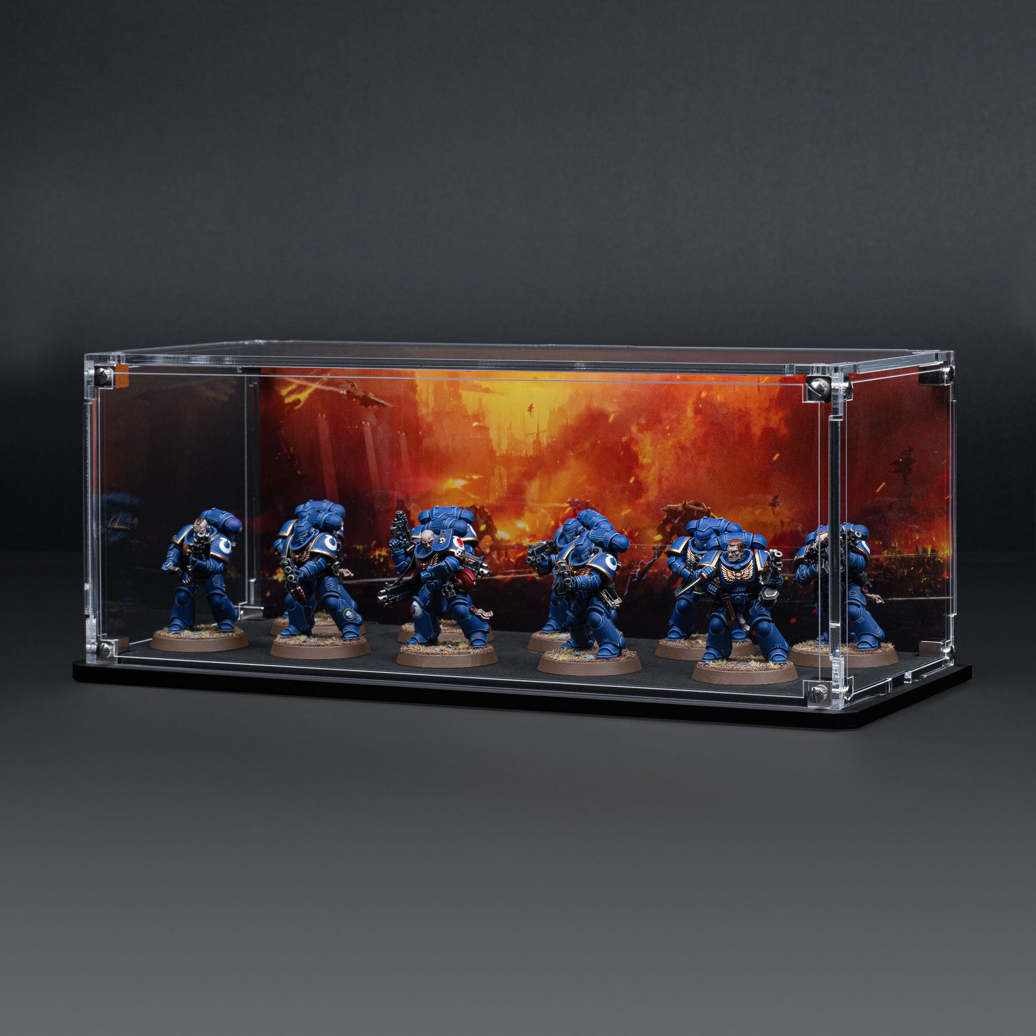 Display Case for Warhammer Squad with Endless War Background — Wicked Brick