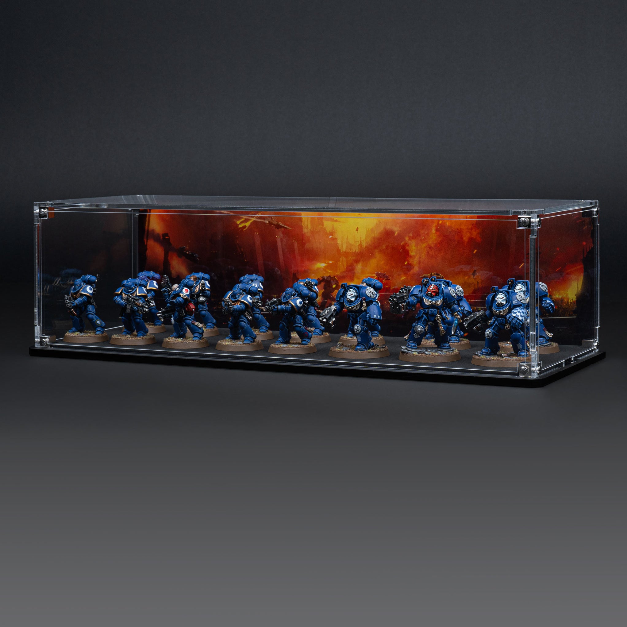 Display Case for Warhammer Squad with Endless War Background — Wicked Brick