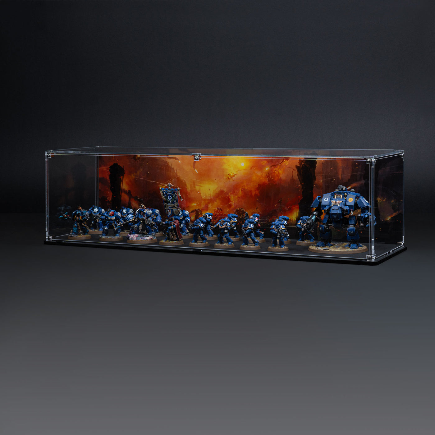 Display Case for Warhammer Army with Endless War Background — Wicked Brick