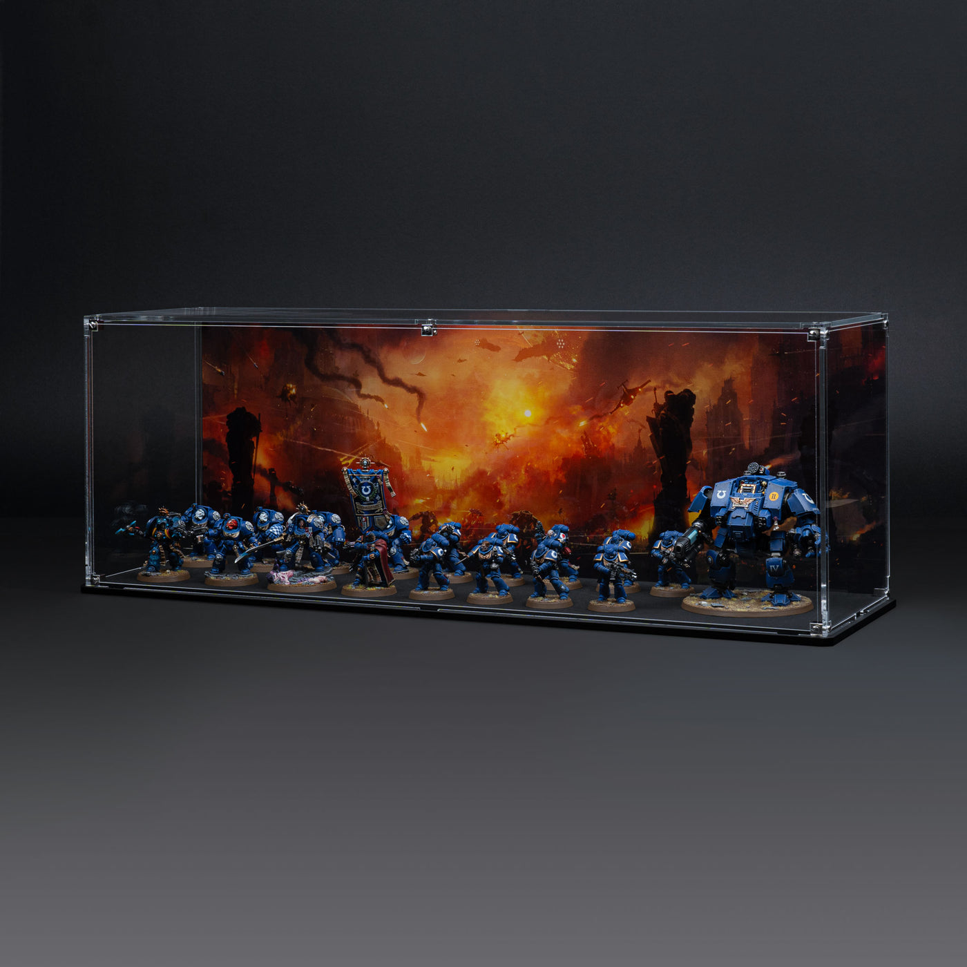Display Case for Warhammer® Army with Endless War Background — Wicked Brick