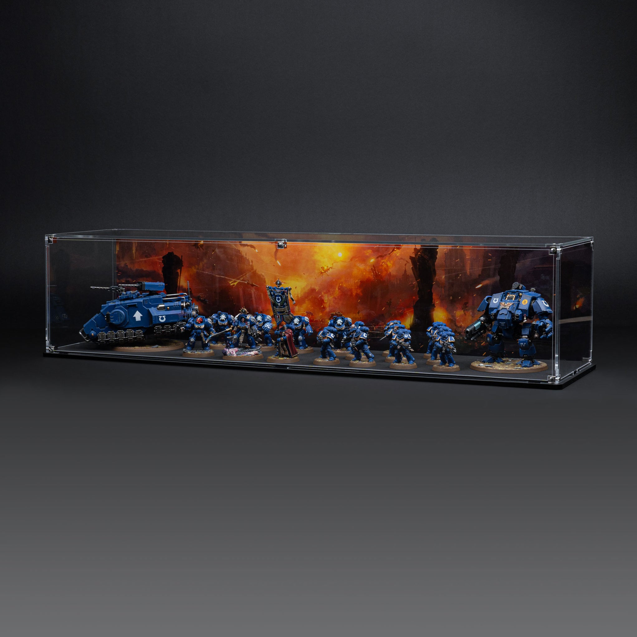Display Case for Warhammer® Army with Endless War Background — Wicked Brick