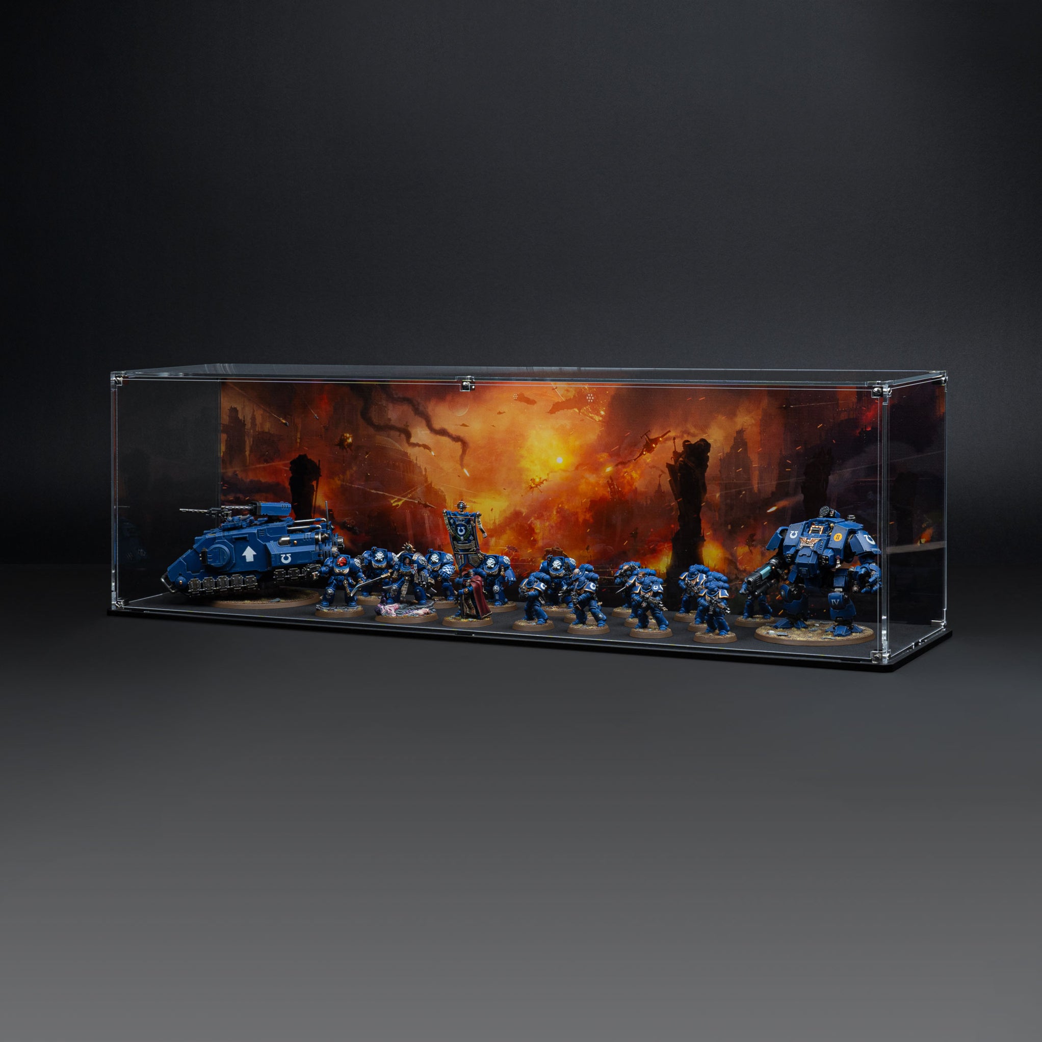 Display Case for Warhammer® Army with Endless War Background — Wicked Brick