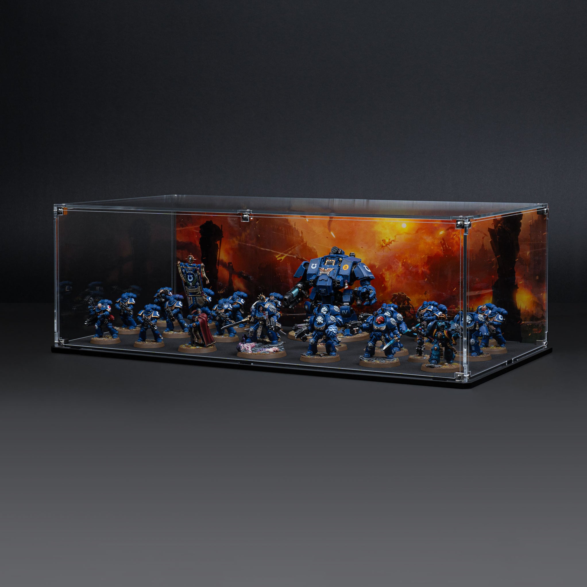 Display Case for Warhammer® Army with Endless War Background — Wicked Brick