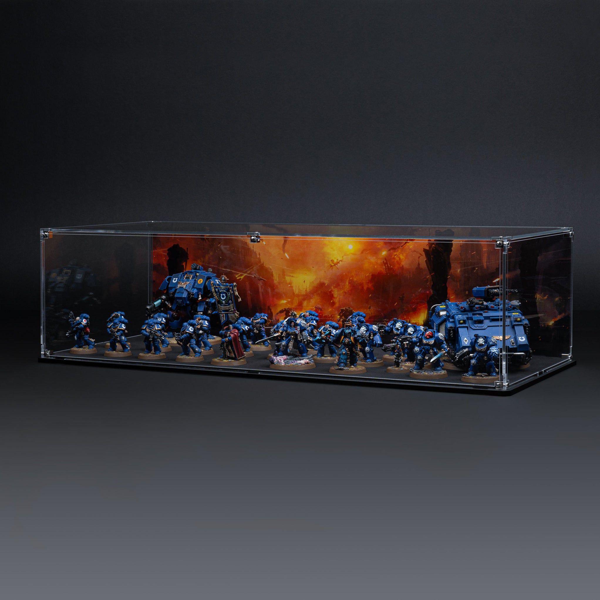 Display Case for Warhammer® Army with Endless War Background — Wicked Brick