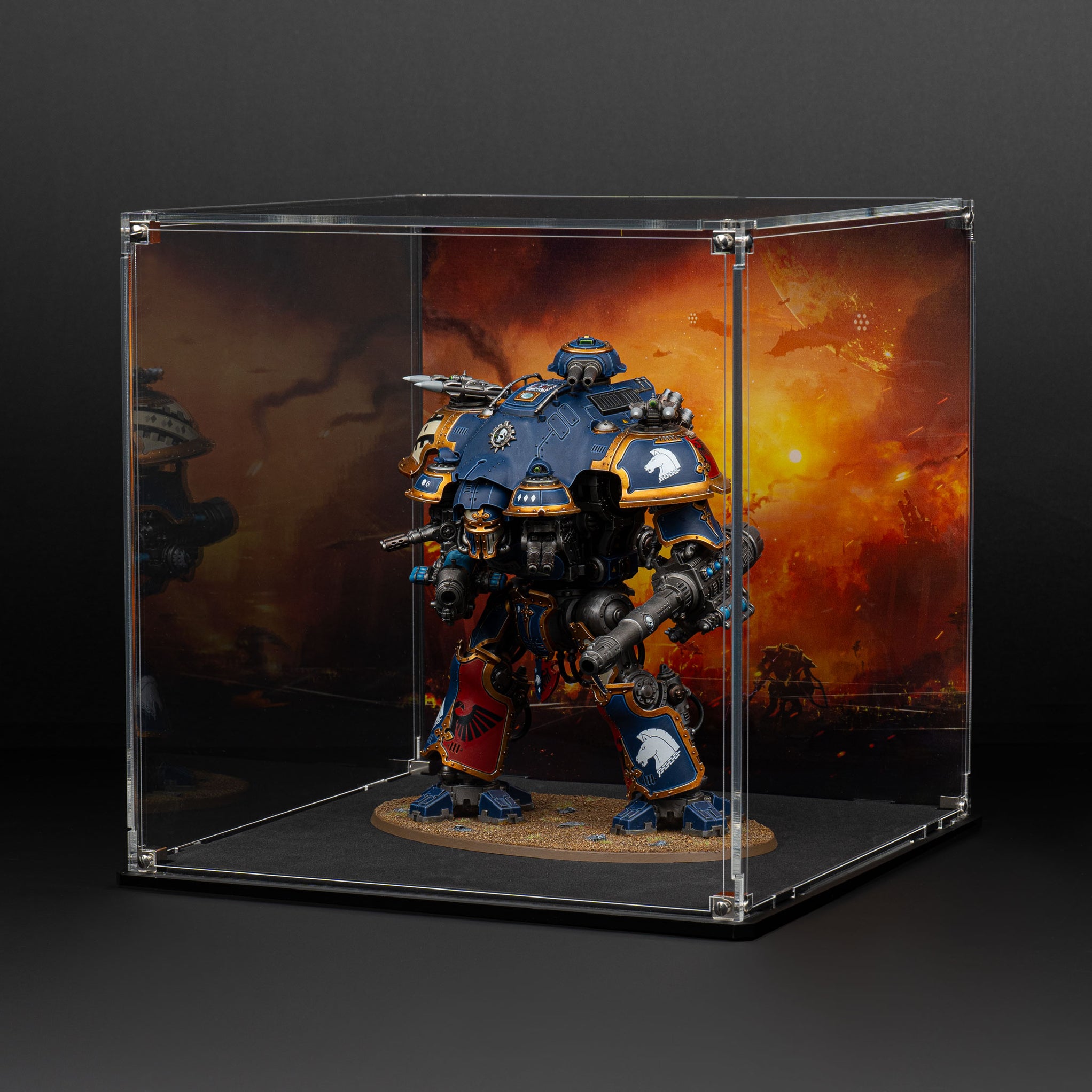 Miniature Display Case for Warhammer with Endless War Background ...