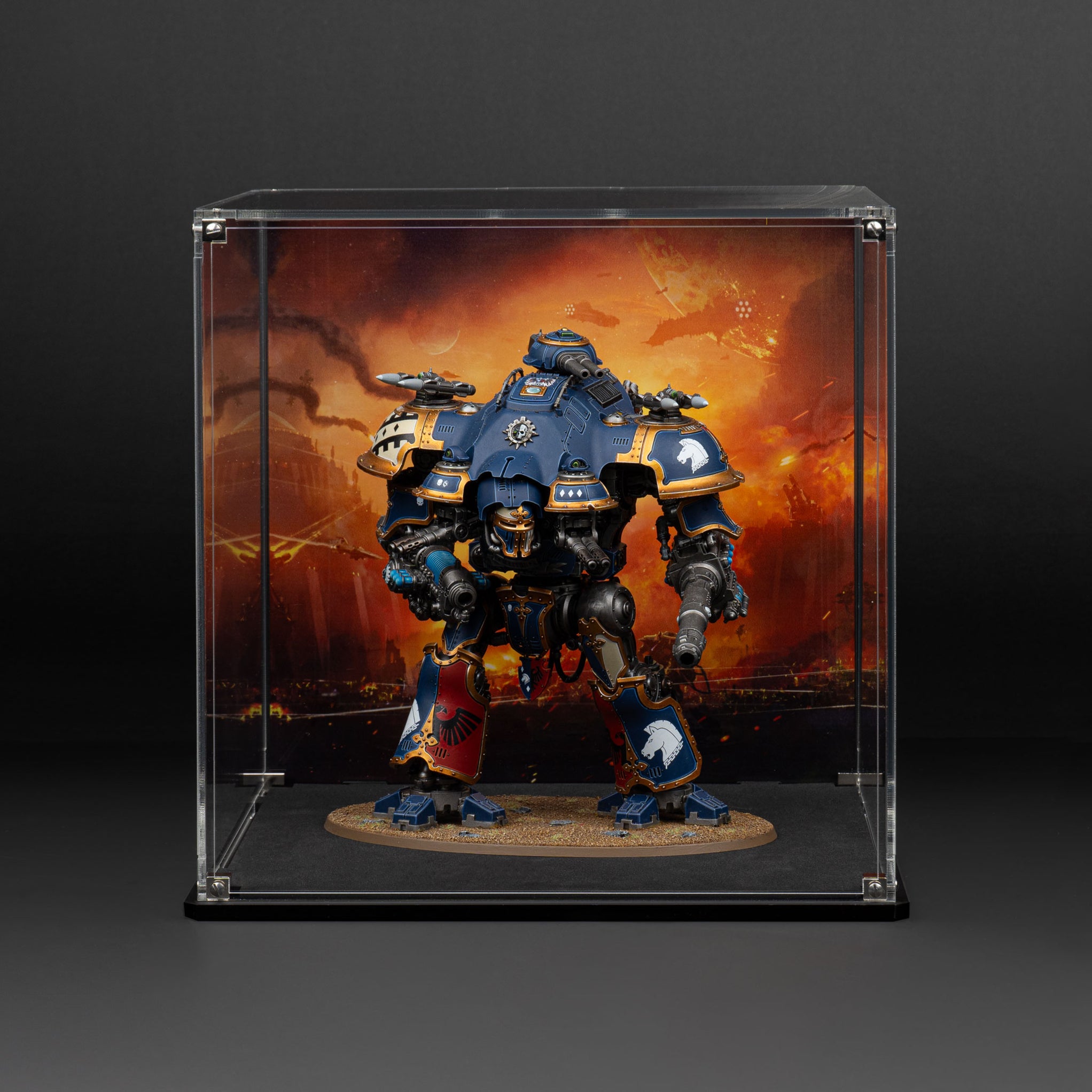 Oversized Miniature Display Case for Warhammer® with Endless War Backg ...