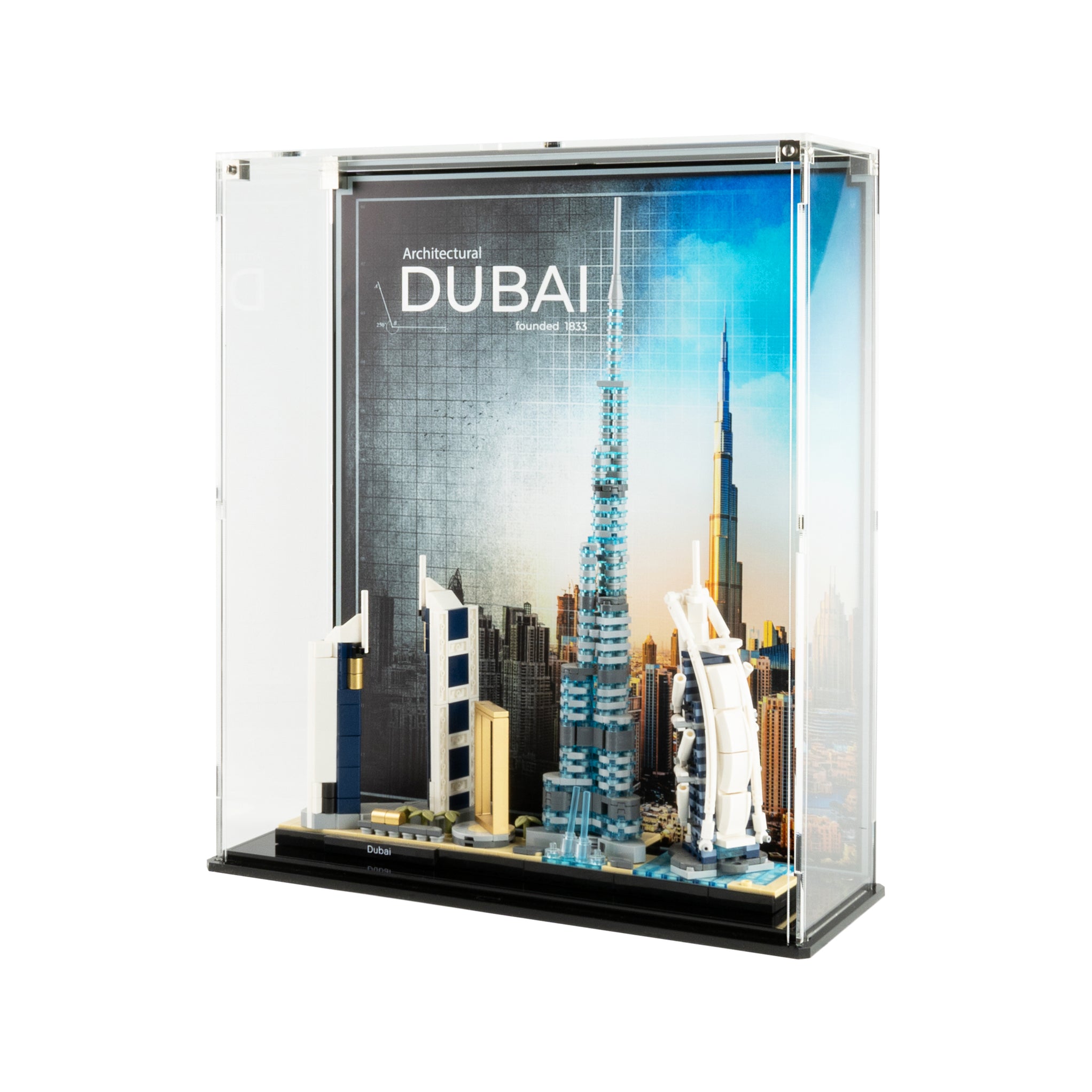 Display Case for LEGO Architecture Dubai Skyline 21052 — Wicked Brick