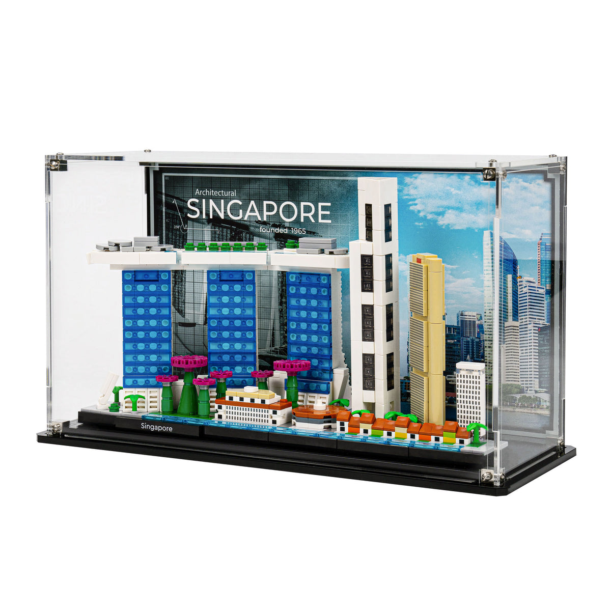 Display Case for LEGO Architecture Singapore Skyline 21057 — Wicked Brick