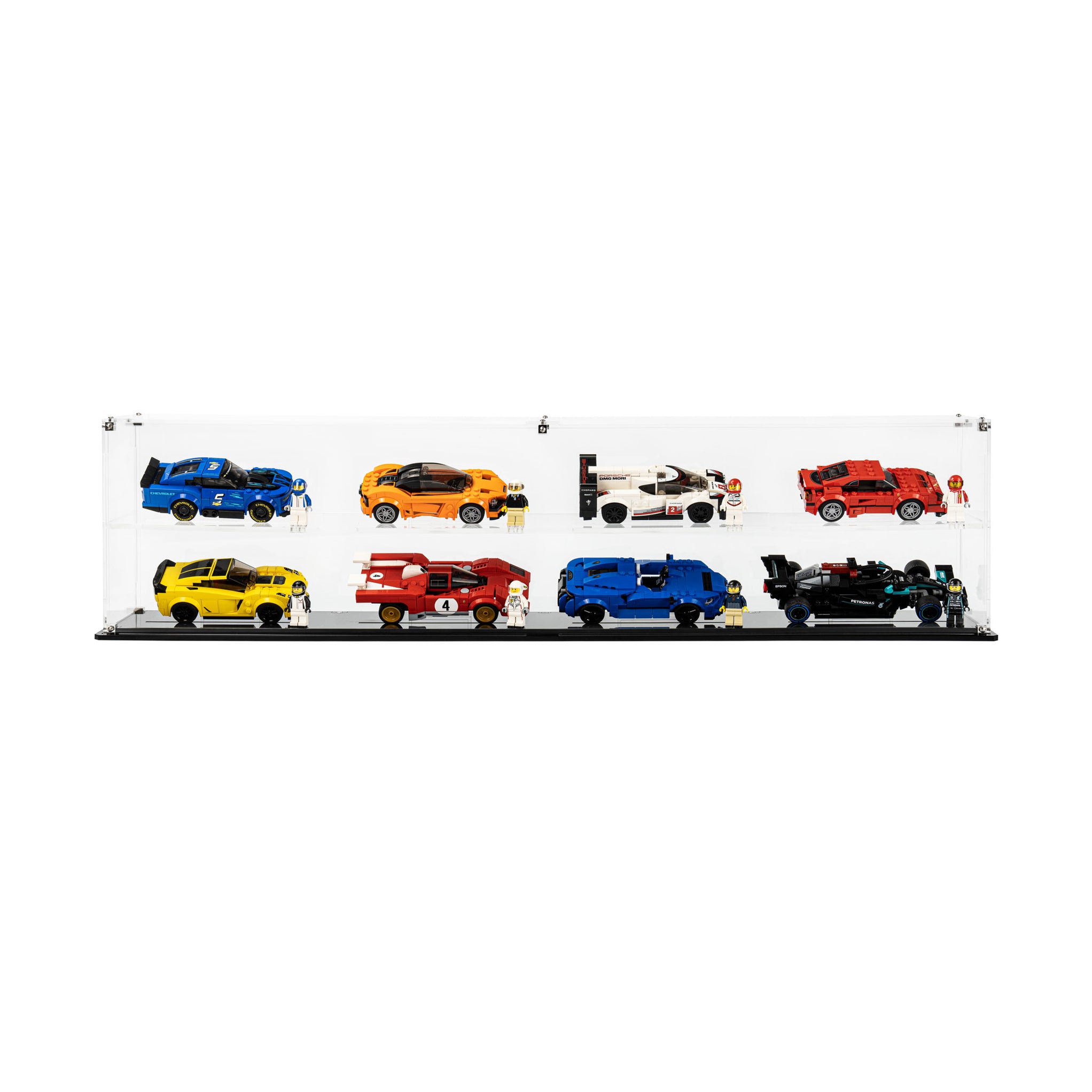 Display Case for 8x LEGO Speed Champions Cars 2x4 — Wicked Brick