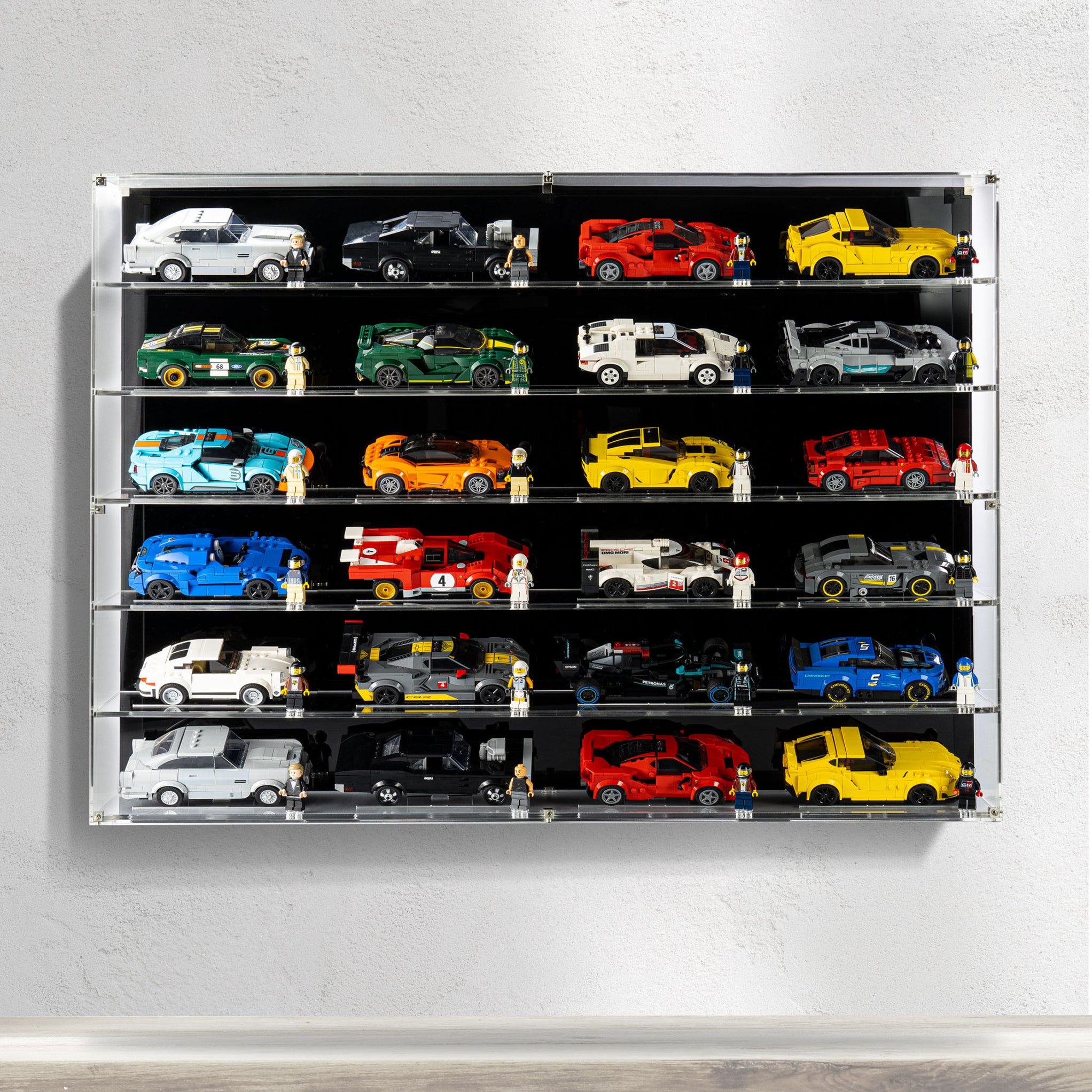 Wall mounted Display Case for 24x LEGO® Speed Champions Cars (6x4 ...