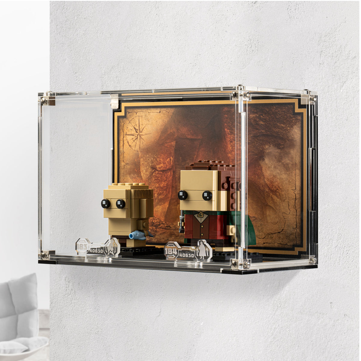 Wall mounted Display Case for LEGO® Brickheadz: Frodo™ & Gollum™ (4063 ...